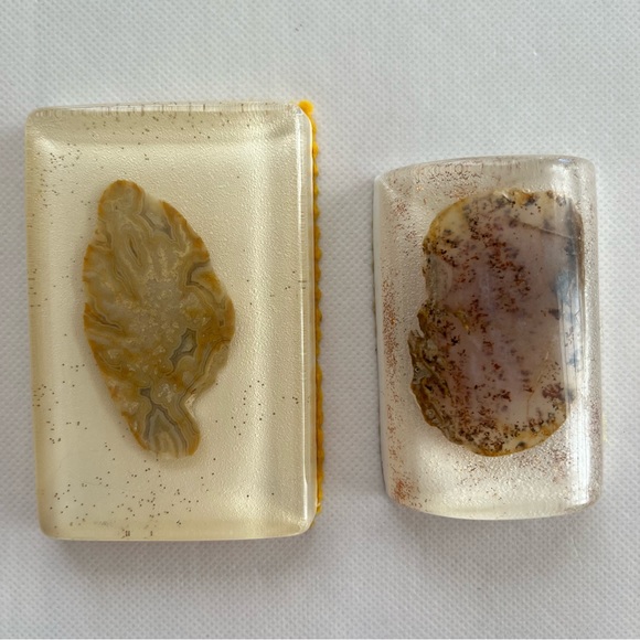 Vintage | Office | Vintage Lucite Rock Paperweight Set Of Two | Poshmark
